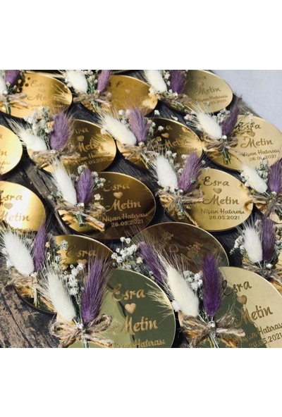 Tudesa Design Söz Düğün Nişan Kına Pleksi Magnet 20 Adet