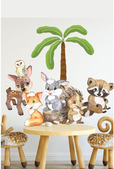 Piksel Grafik Sevimli Orman Hayvanları Duvar Sticker Piksel Grafik Sevimli Orman Hayvanları Duvar Sticker