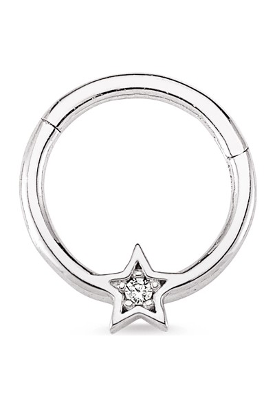 Altın Sepeti Beyaz Altın Halka Yıldız Helix Piercing AS24PCR3