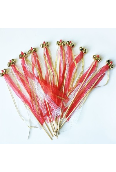 Happyland Ayd Çubuklu Kına Zili Kırmızı 10 Adet Tüllü Süslemeli