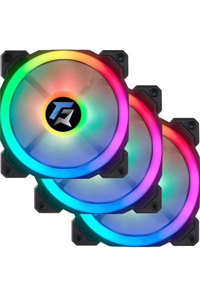 Gameforce 7r Pro Seri (3'lü Set) Rainbow Ledli Sessiz 120MM 12CM Kasa Fanı Gameforce 7r Pro Seri (3'lü Set) Rainbow Ledli Sessiz 120MM 12CM Kasa Fanı