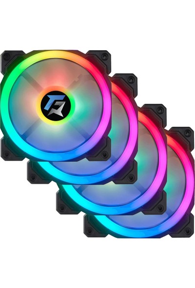 Gameforce 7r Pro Seri (4'lü Set) Rainbow Ledli Sessiz 120MM 12CM Kasa Fanı Gameforce 7r Pro Seri (4'lü Set) Rainbow Ledli Sessiz 120MM 12CM Kasa Fanı
