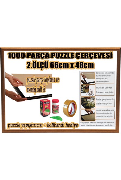 Efor Puzzle Çerçevesi 1000 Parça -Camsız - 2.ölçü 66 cm x 48 cm - Renk Bronz -Çerçeve 23 mm Efor Puzzle Çerçevesi 1000 Parça -Camsız - 2.ölçü 66 cm x 48 cm - Renk Bronz -Çerçeve 23 mm