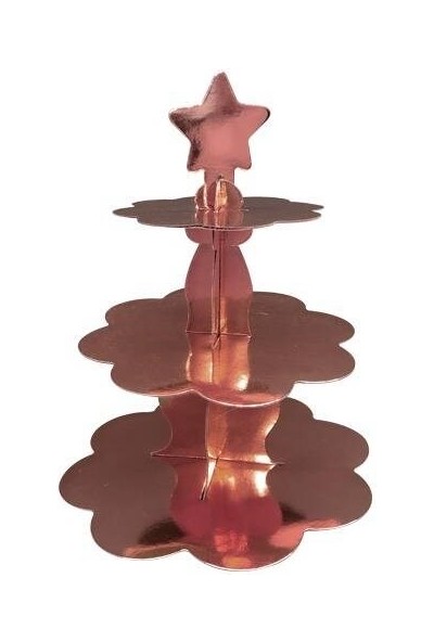 Parti Furyası Kek Standı 3 Katlı Rose Parti Furyası Kek Standı 3 Katlı Rose