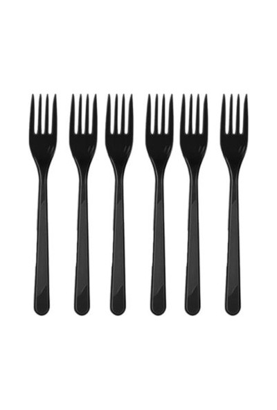 Happyland 25 Adet Siyah Çatal 18 cm Doğum Günü Plastik Parti Çatalı Kullan At Happyland 25 Adet Siyah Çatal 18 cm Doğum Günü Plastik Parti Çatalı Kullan At
