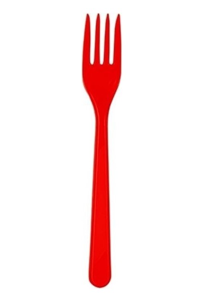 Happyland 2 Paket Kırmızı Plastik Çatal 25 Li