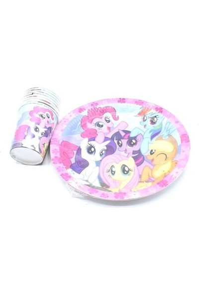 Happyland My Little Pony Desenli Tabak ve Bardak 8'li