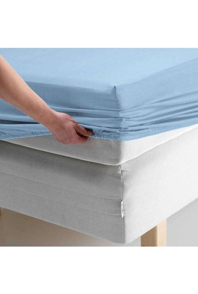Mobaş Mavi Tek Kişilik Penye Lastikli Çarşaf Mobaş Mavi Tek Kişilik Penye Lastikli Çarşaf