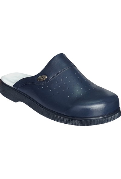 Lacivert Deri Sabo Terlik Erkek