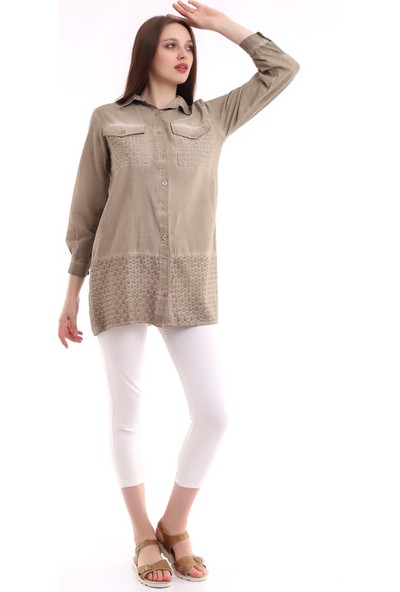Hilmod Kadın Yıkamalı Gömlek Tunik