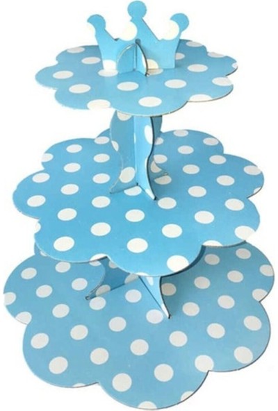 Happyland 1 Adet Mavi Beyaz Puantiyeli 3 Katlı