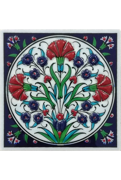 Armada Çini 10x10 Cm ED 105 Üç Karanfil Kütahya El dekoru Çini Pano Armada Çini 10x10 Cm ED 105 Üç Karanfil Kütahya El dekoru Çini Pano