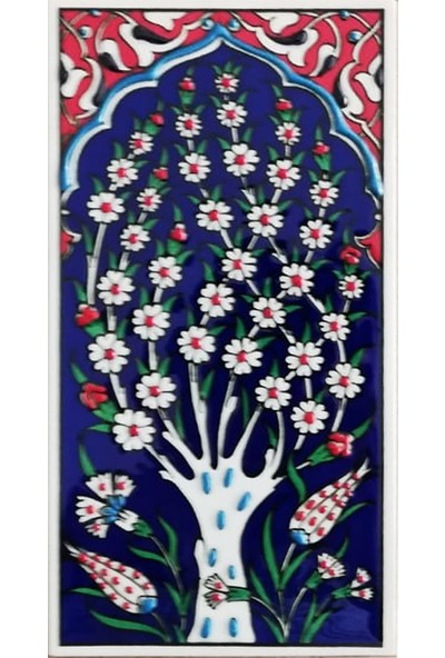 Armada Çini 10x20 Cm ED 206 Lacivert Hayat Ağacı El dekoru Çini Karo Armada Çini 10x20 Cm ED 206 Lacivert Hayat Ağacı El dekoru Çini Karo