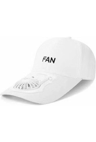 Fada Fanlı Serinletici USB Şarjlı Şapka - Beyaz (Yurt Dışından)