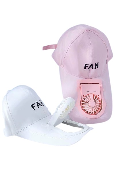 Fada 2'li Fanlı Serinletici USB Şarjlı Şapka-Pembe ve Beyaz (Yurt Dışından)
