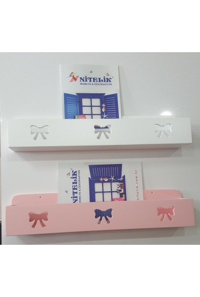 Hommy Çiftli Kurdeleli Lana Lake Montessori Kitaplık Raf