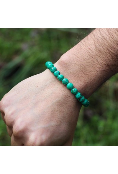 Beyloc Unisex Yeşil Doğal Taş Bileklik Beyloc Unisex Yeşil Doğal Taş Bileklik