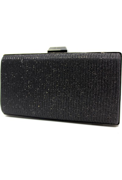 Çanta Sepetim Siyah Simli Tablet Abiye Çanta