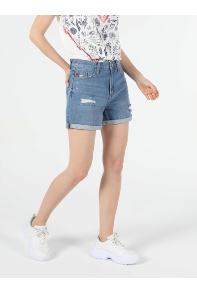 Colins Yüksek Bel Kisa Regular Fit Jean Kadın Jean Şort