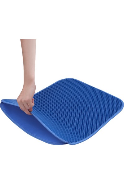 Cattie Elekli Kedi Tuvalet Önü Paspası 60 x 90 cm Mavi