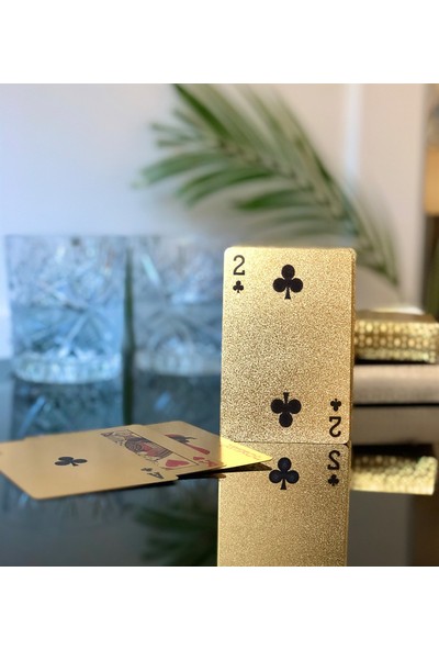 Gift Moda Altın Kaplama Iskambil Oyun Kartı Gift Moda Altın Kaplama Iskambil Oyun Kartı