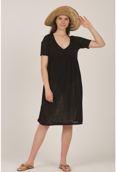Prettychic Keten Kumaş Deniz Pareo Elbise Prettychic Keten Kumaş Deniz Pareo Elbise