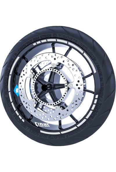 Çınar Extreme Reflektif Gri Moto Gp Stili Jant Şeridi Sticker