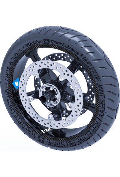 Çınar Extreme Karbon Fiber Dokulu 4 Parçalı Kesikli Jant Şeridi Sticker