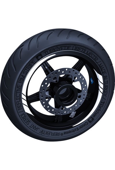 Çınar Extreme Floresan Beyaz Moto Gp Iç Jant Şeridi Sticker
