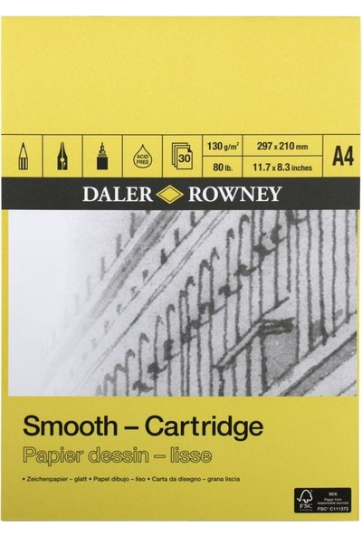 Daler Rowney Smooth Cartridge Eskiz Çizim Defteri 130 gr A4 30 Sayfa Daler Rowney Smooth Cartridge Eskiz Çizim Defteri 130 gr A4 30 Sayfa