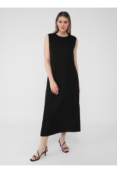 Alia Büyük Beden Astar Elbise - Siyah - Alia