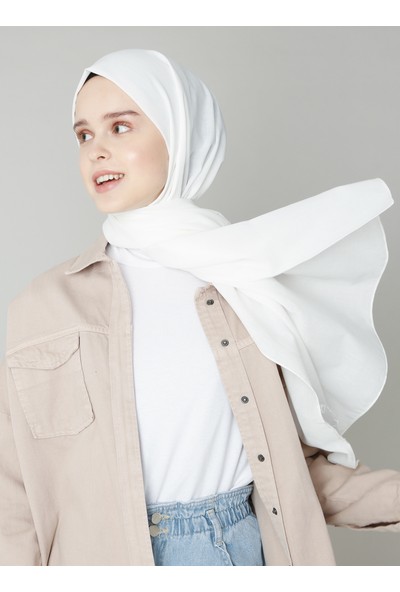 Mervin Şal Pamuklu Şal - Beyaz - Mervin Şal