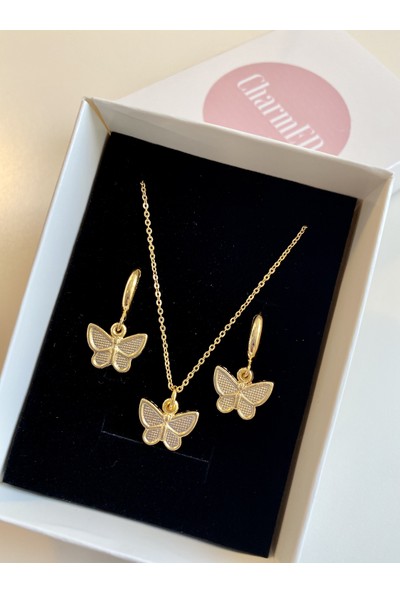 Charmed By Eda Kelebek Kolye Küpe Set