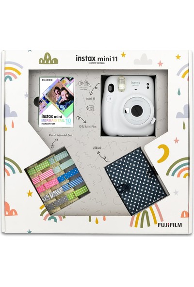 Fujifilm Instax Mini 11 Akordiyon Albüm ve Mandallı Beyaz Box Fujifilm Instax Mini 11 Akordiyon Albüm ve Mandallı Beyaz Box