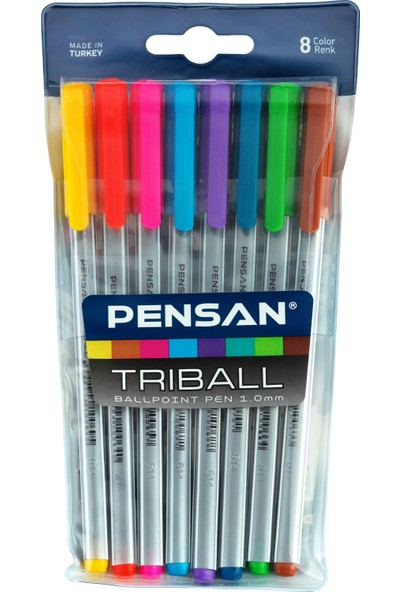 Pensan Trıball 1,0mm 8'li Tükenmez Kalem Pensan Trıball 1,0mm 8'li Tükenmez Kalem