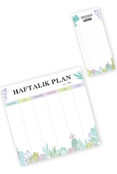 Hediye Burada Haftalık Planlayıcı ve Yapılacaklar Listesi 2’li Set PNLD30111