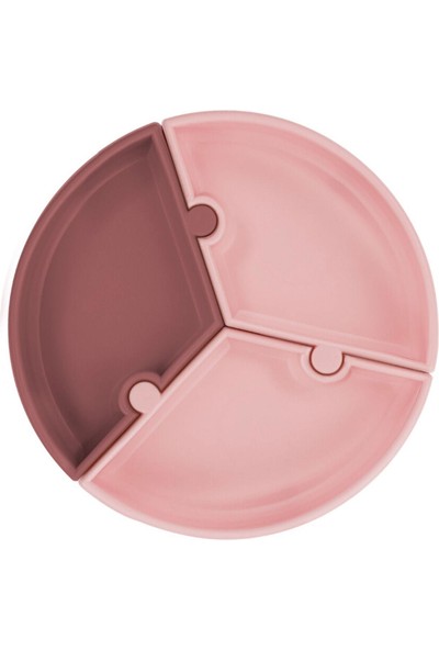 Oioi Puzzle Vakum Tabanlı Silikon Tabak Pembe Bordo Oioi Puzzle Vakum Tabanlı Silikon Tabak Pembe Bordo