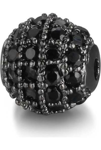 Beyloc Siyah 8mm Zirkon Top Takı Bileklik Yapım Malzemesi