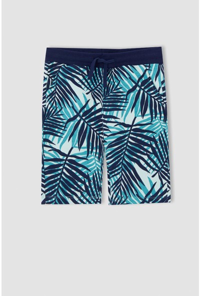 DeFacto Erkek Çocuk Desenli Esnek Belli Bermuda Şort