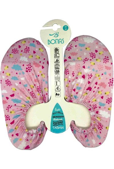 Bonas Love Kalp Desenli Çocuk Kaymaz Taban Havuz ve Deniz Ayakkabısı