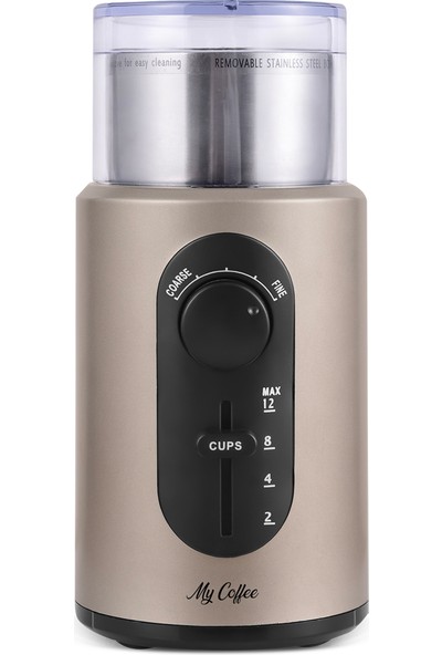 My Coffee Smash Çıkarılabilir Paslanmaz Çelik Hazneli 5 Farklı Öğütme ve Kapasite Ayarlı Kahve ve Baharat Öğütücü MC-110 My Coffee Smash Çıkarılabilir Paslanmaz Çelik Hazneli 5 Farklı Öğütme ve Kapasite Ayarlı Kahve ve Baharat Öğütücü MC-110