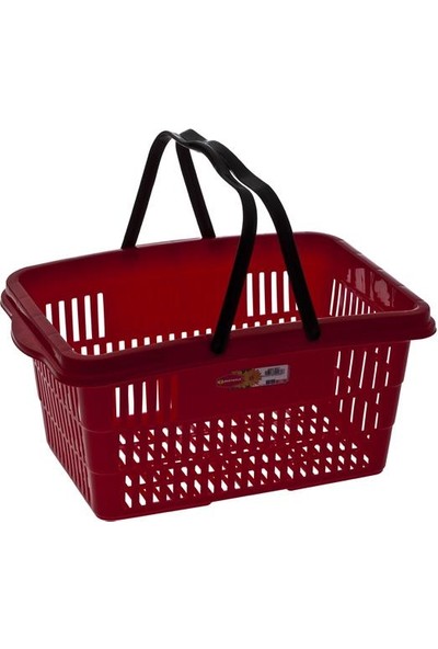 Omnipazar SY-2260 Market Taşıma Sepeti Çift Saplı Kırmızı