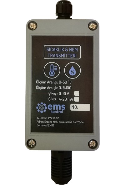 Ems Sıcaklık / Nem Transmitteri 4-20 Ma