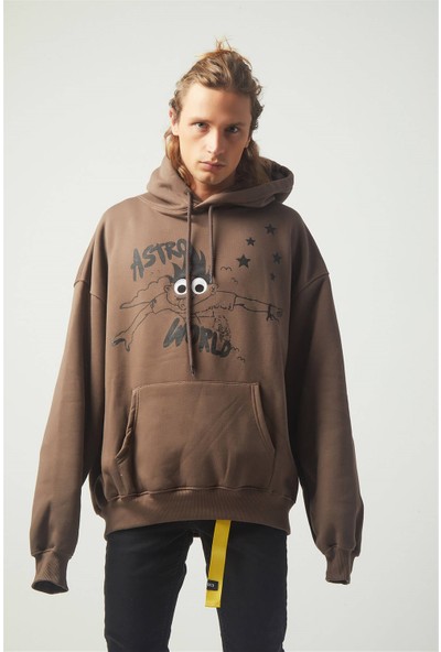 Trendiz Astroboy Oversıze Sweatshirt Kahverengi TR30019 Trendiz Astroboy Oversıze Sweatshirt Kahverengi TR30019