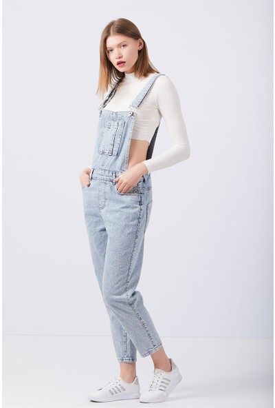 Blue Denim Kot Salopet Tulum