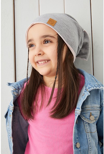 Babygiz Gri Pudra Ipli Çocuk Şapka Bere Fiyonklu Yumuşak Pamuklu Penye Elit Seri Babygiz Gri Pudra Ipli Çocuk Şapka Bere Fiyonklu Yumuşak Pamuklu Penye Elit Seri
