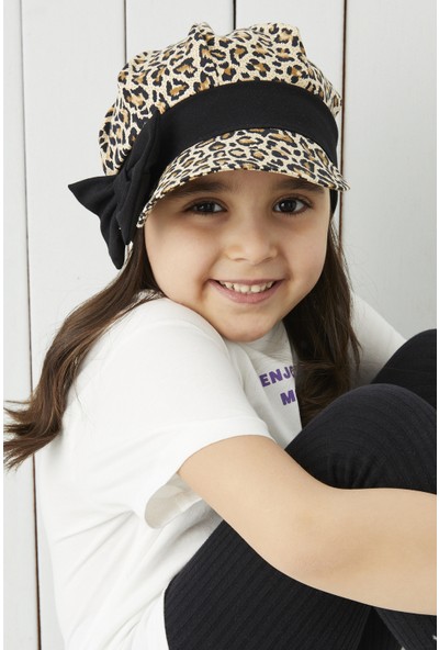 Babygiz Çocuk Leopar Vizyerli 4 Mevsim Şapka Bere -Yumuşak Penye New Desıgn