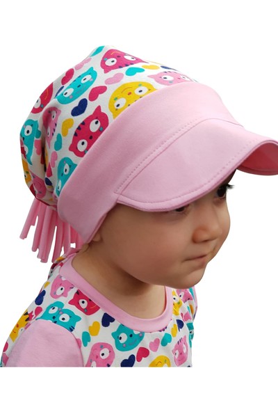 Babygiz Pamuklu,el Yapımı,ekstra Yumuşak Çocuk Vizyerli Kedi Desenli Şapka Bere Babygiz Pamuklu,el Yapımı,ekstra Yumuşak Çocuk Vizyerli Kedi Desenli Şapka Bere