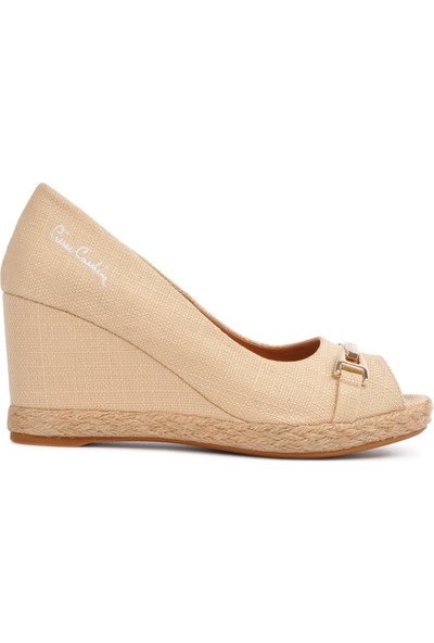 Pierre Cardin 51055 Bej Dolgu Topuklu Günlük Ayakkabı
