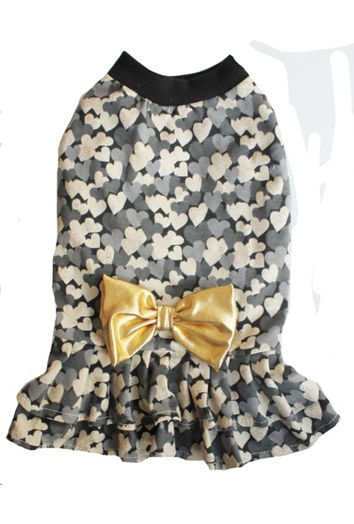 Pettrend Gri Kalpli Kedi-Köpek Elbisesi